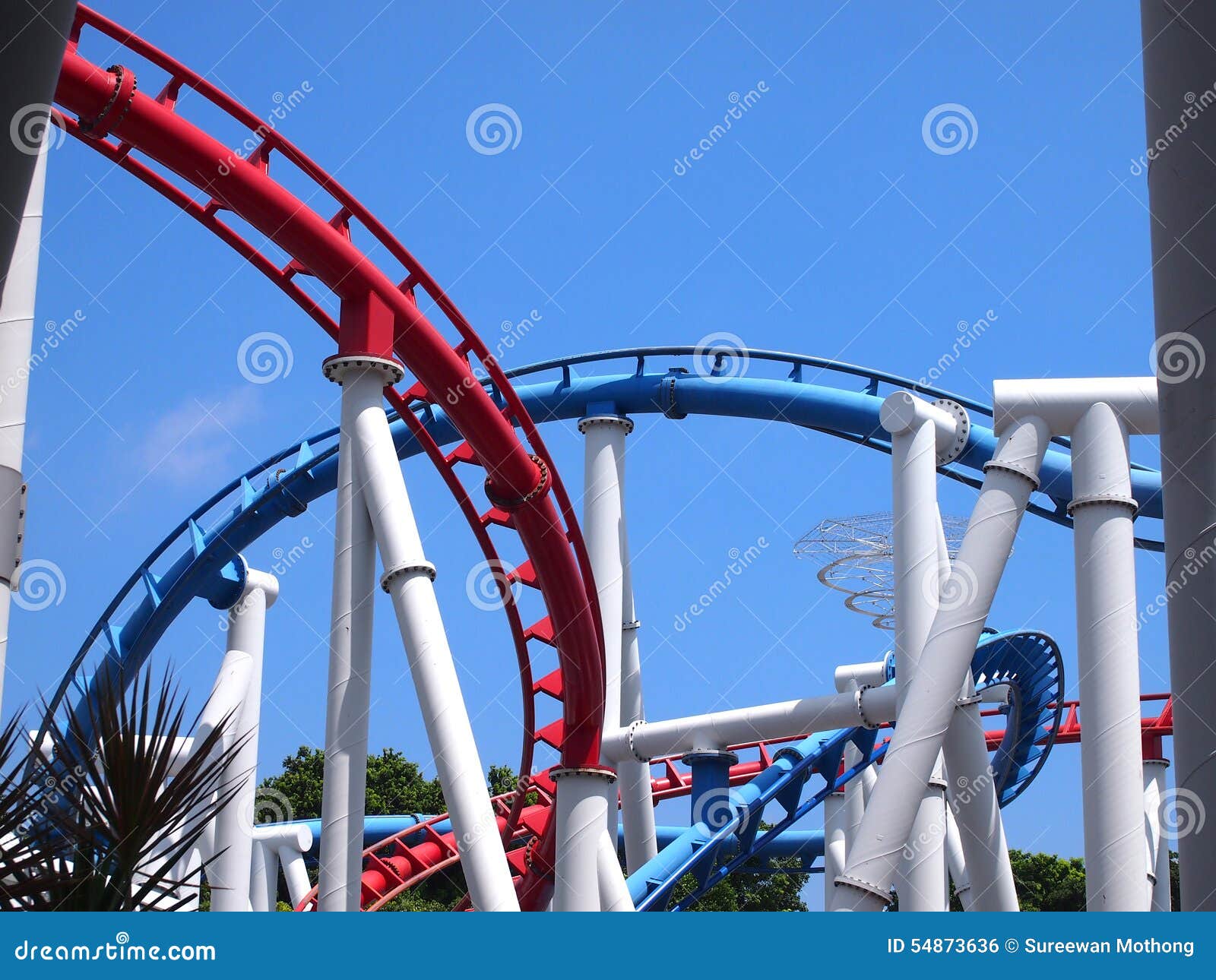 A Roller Coaster S Loop with Blue Sky Stock Photo - Image of metal ...