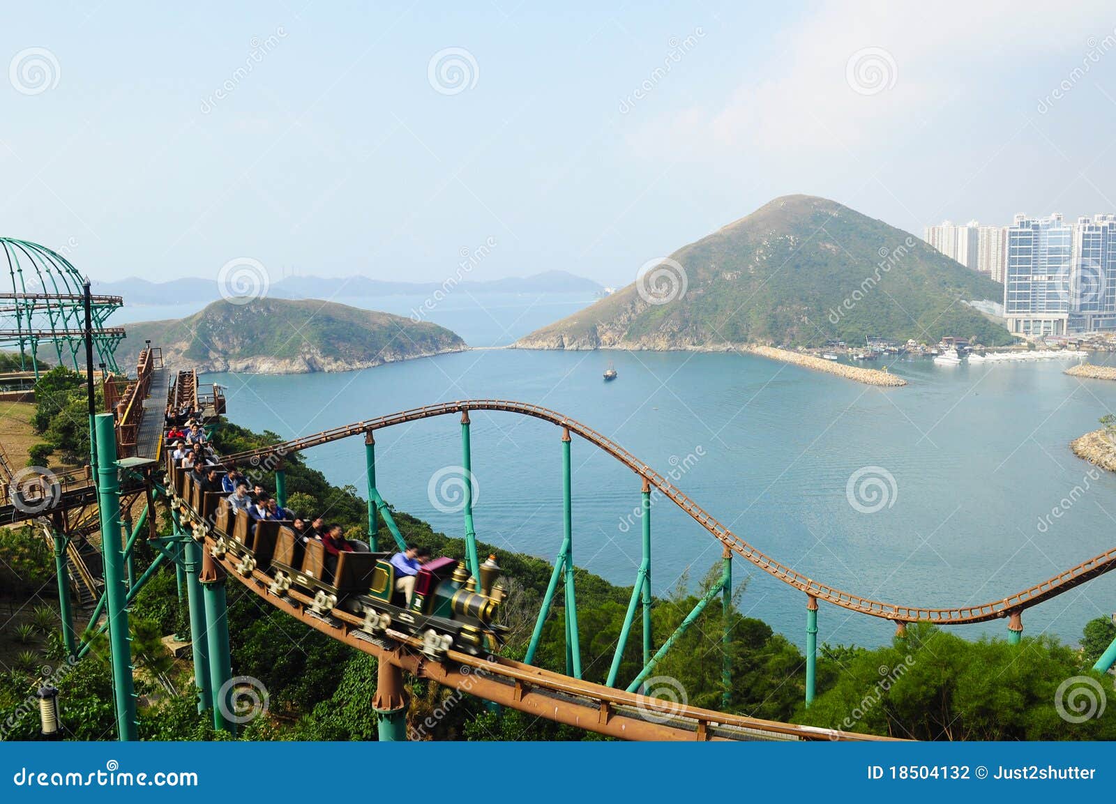 Roller Coaster with Scenery and View Stock Photo - Image of mission ...