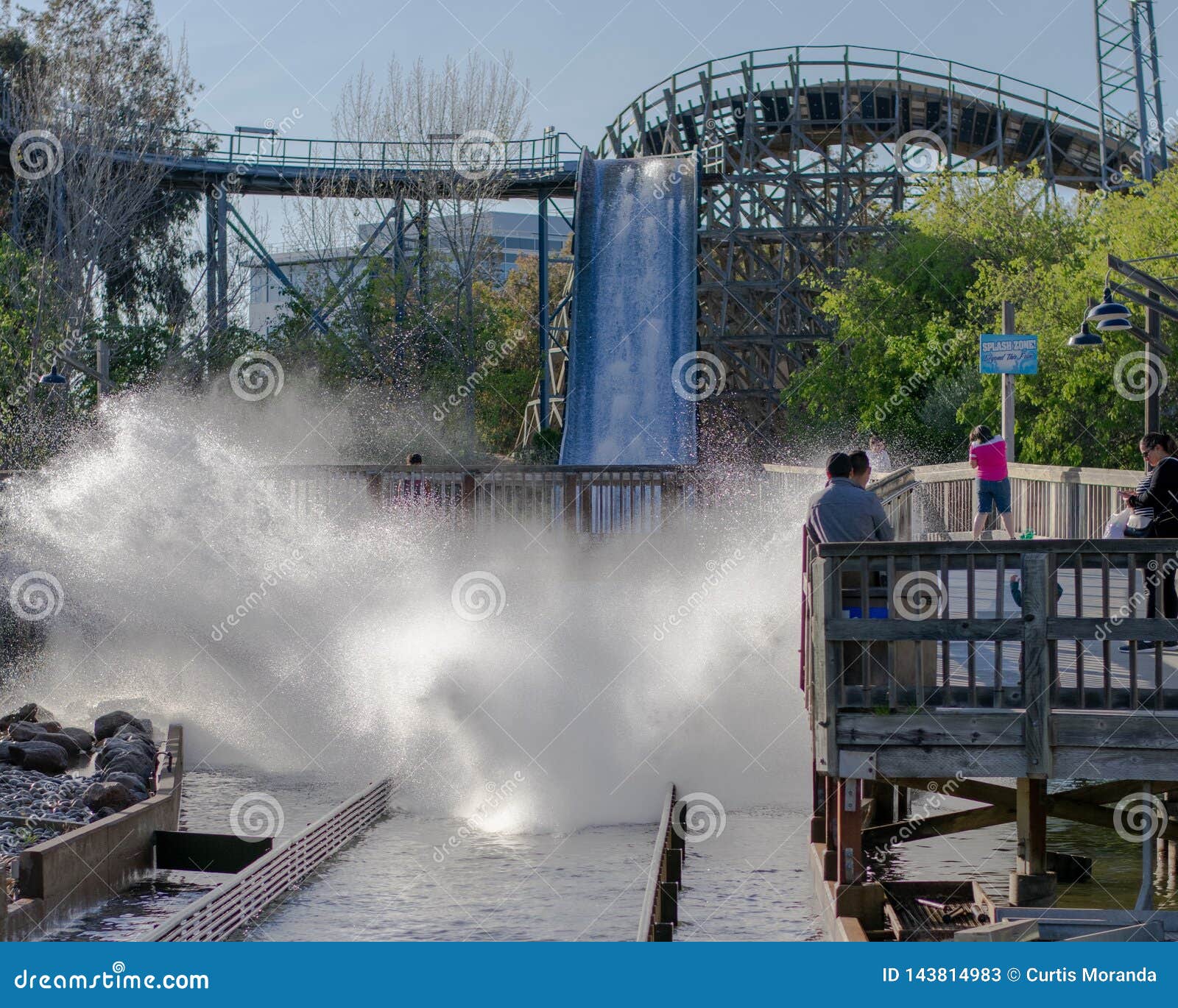 Roller coaster Splash editorial stock photo. Image of spectators ...