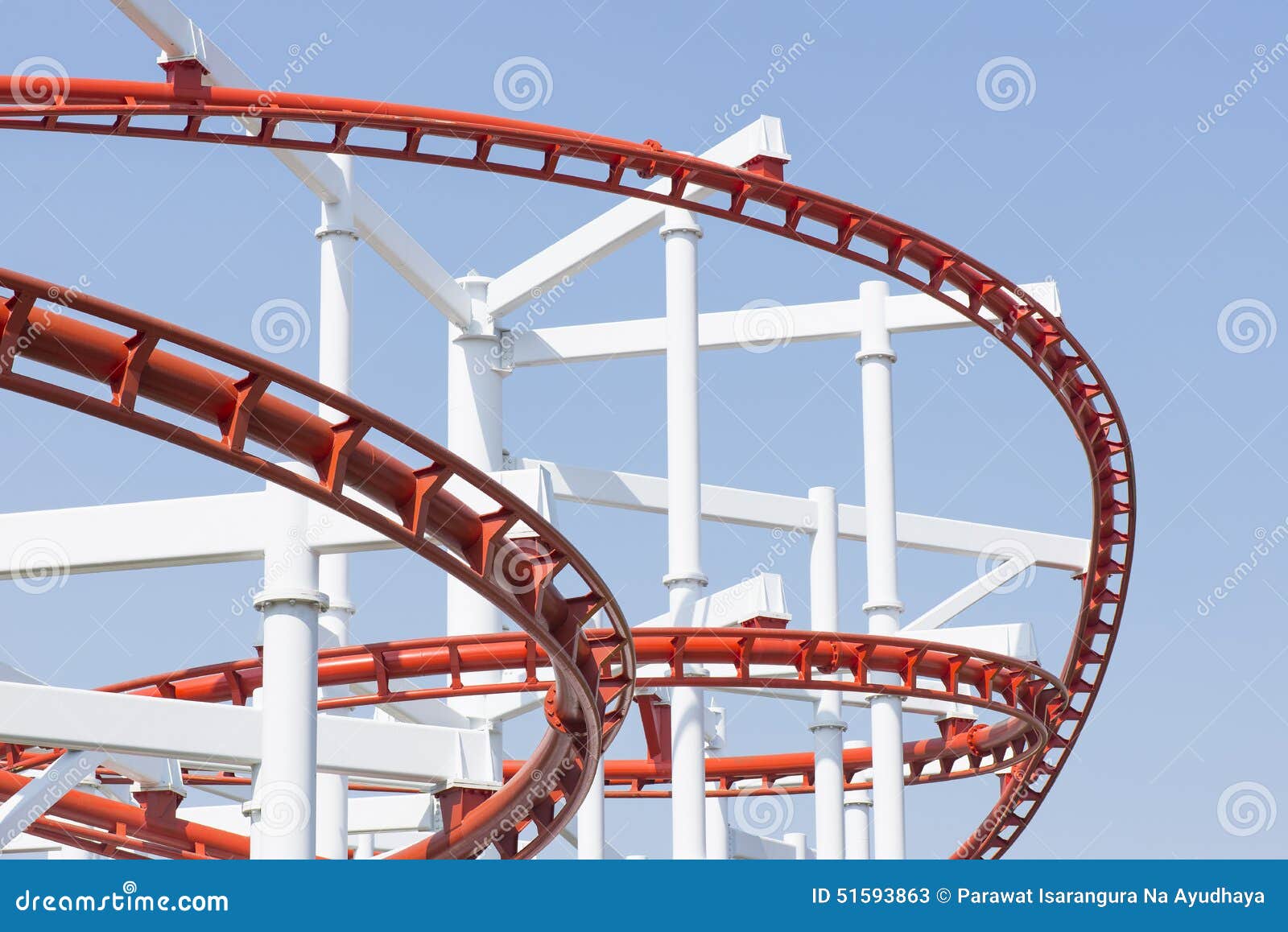 Roller Coaster Steel Structure Track. Stock Image - Image of park ...