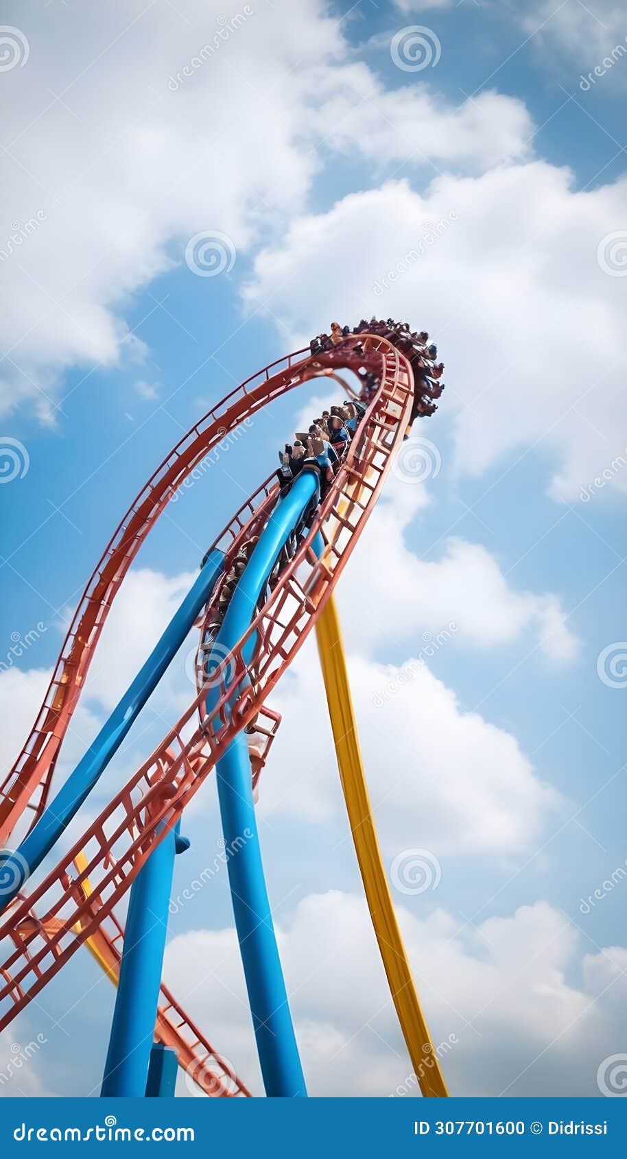 Roller Coaster in the Summer Sky at a Theme Park Stock Illustration ...