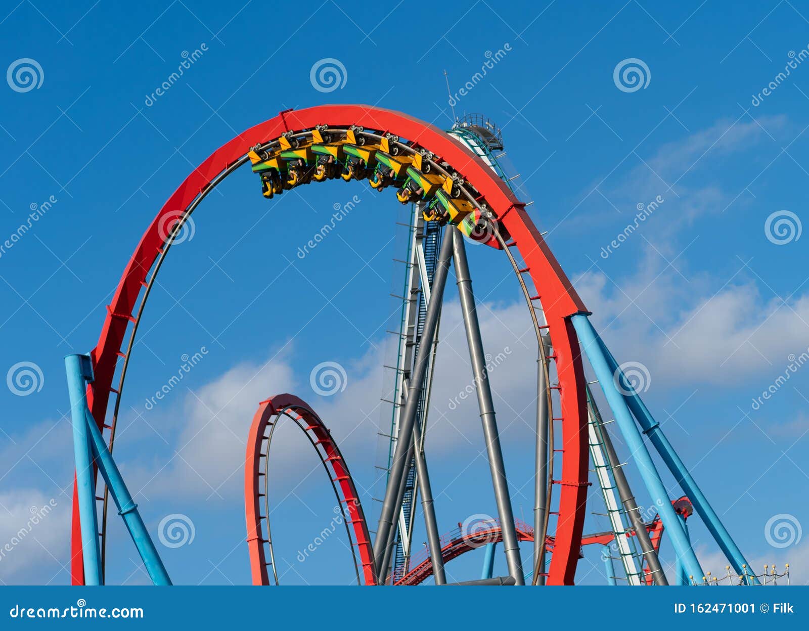 Roller Coaster in Theme Park Stock Image - Image of roller, loop: 162471001
