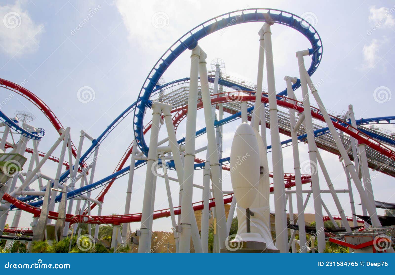 Roller Coaster in Theme Park in Universal Studios Singapore, in ...