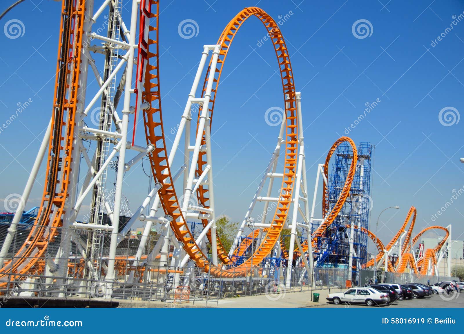 Roller Coaster stock image. Image of loop, vertical, park - 58016919 Roller Coaster stock image. Image of loop, vertical, park - 58016919