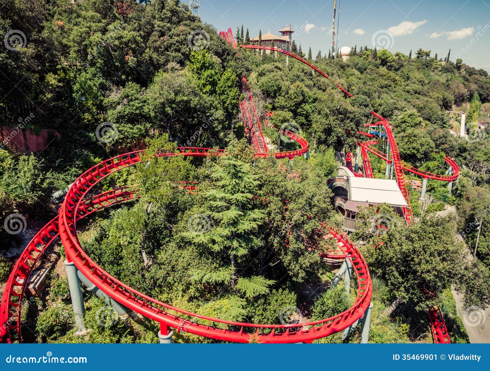 Roller Coaster. Tibidabo. Barcelona. Stock Image - Image of circus ...