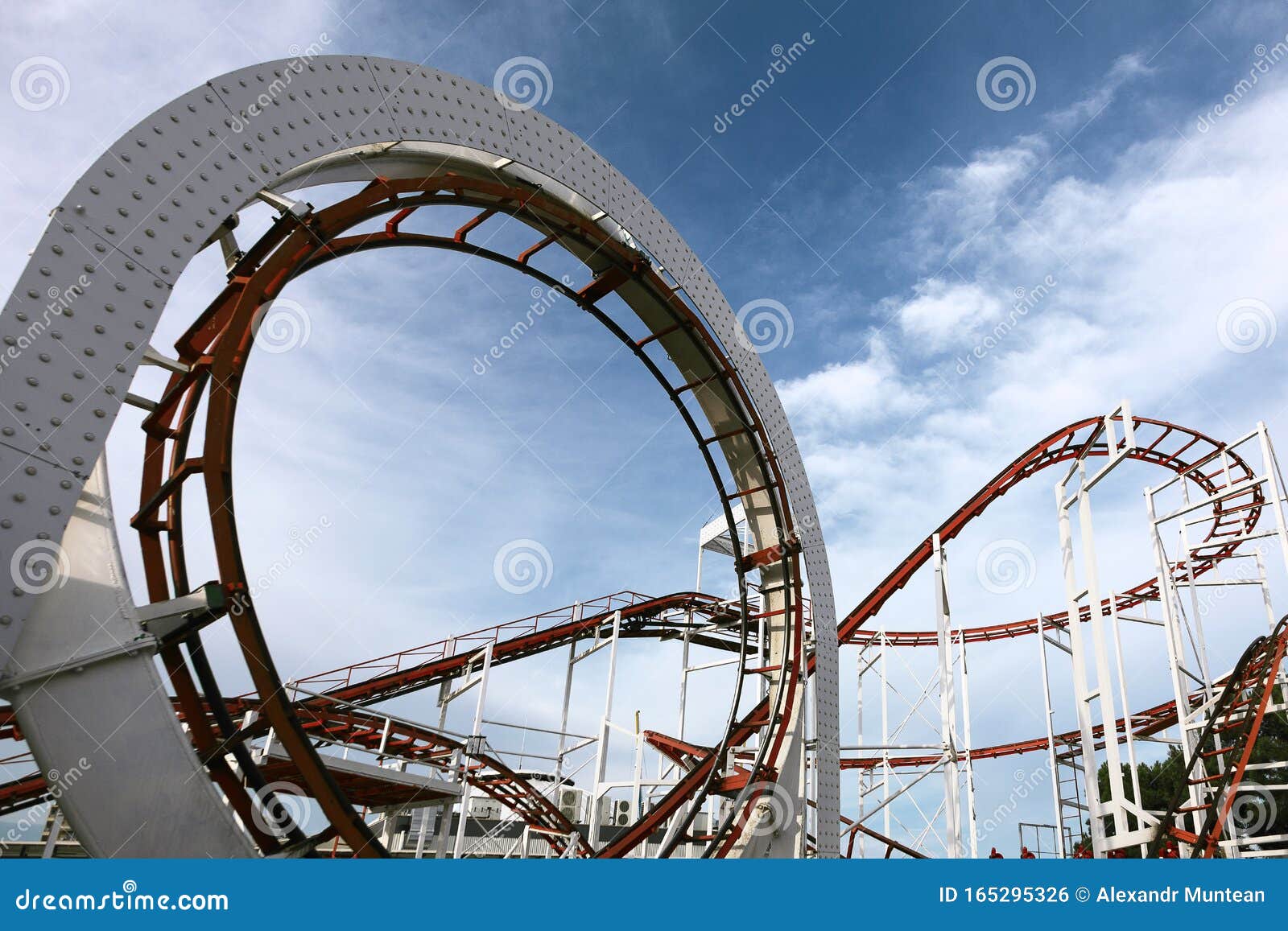 Roller Coaster Track stock photo. Image of ferris, blue - 165295326