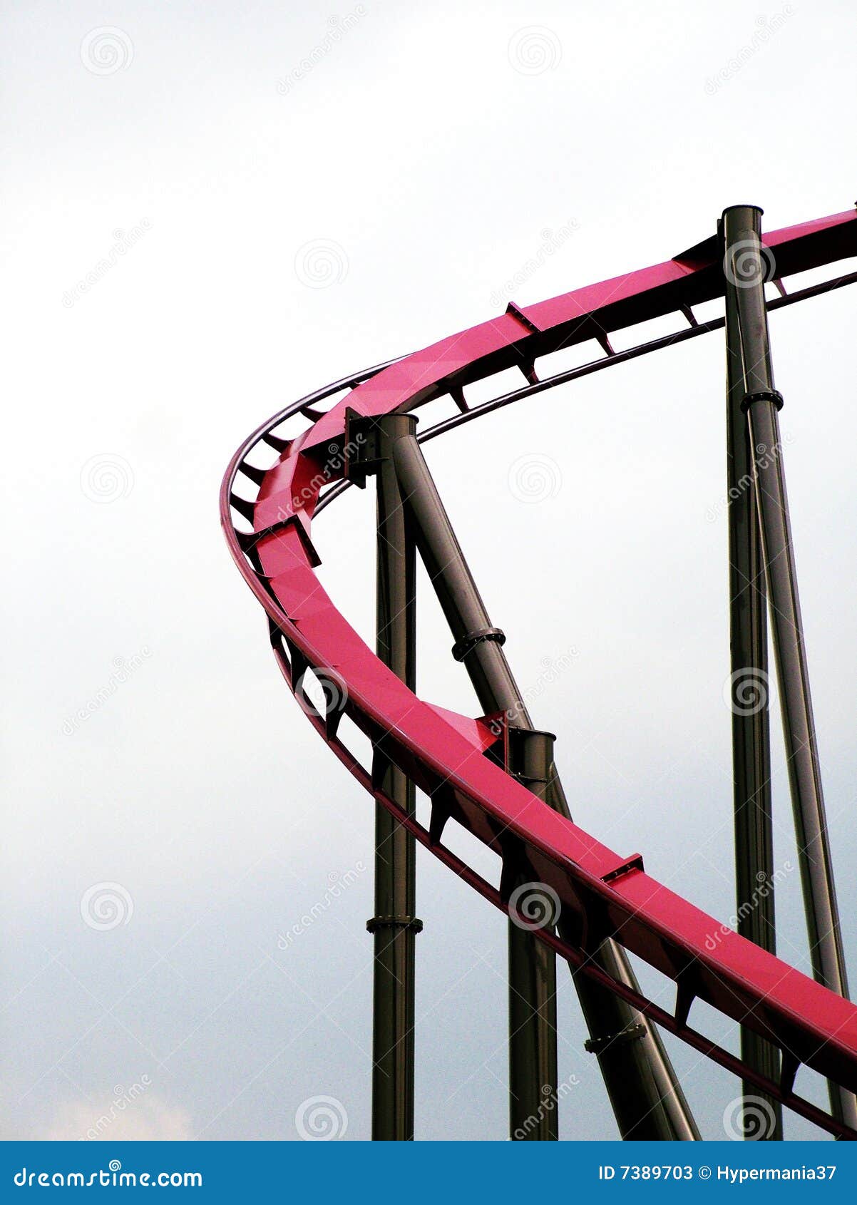 Roller Coaster Track on White Stock Image - Image of system, modern ...