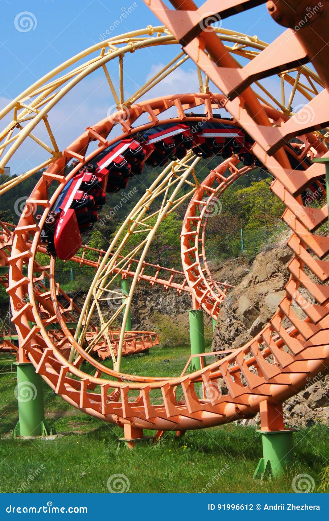 Roller Coaster And Train At Mtatsminda Park In Tbilisi, Georgia Royalty ...