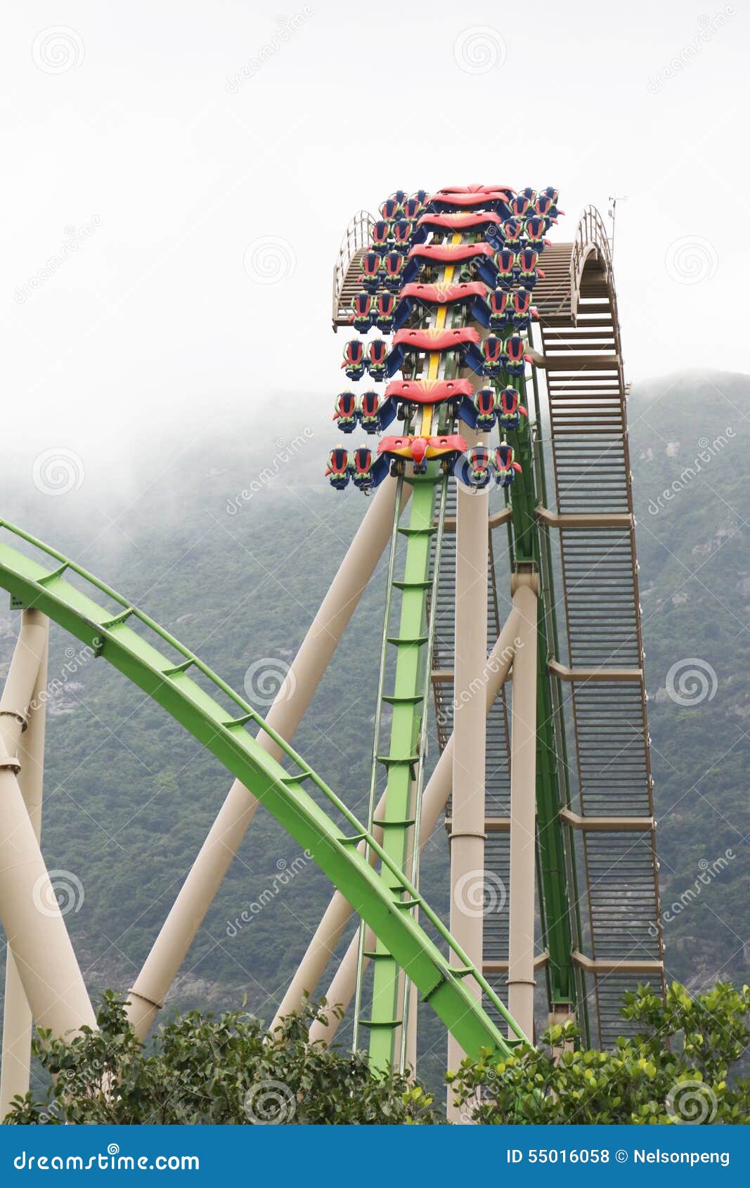 Roller coaster stock photo. Image of trees, happy, railway - 55016058