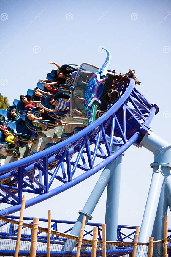 Roller coaster on the turn editorial stock photo. Image of banked ...
