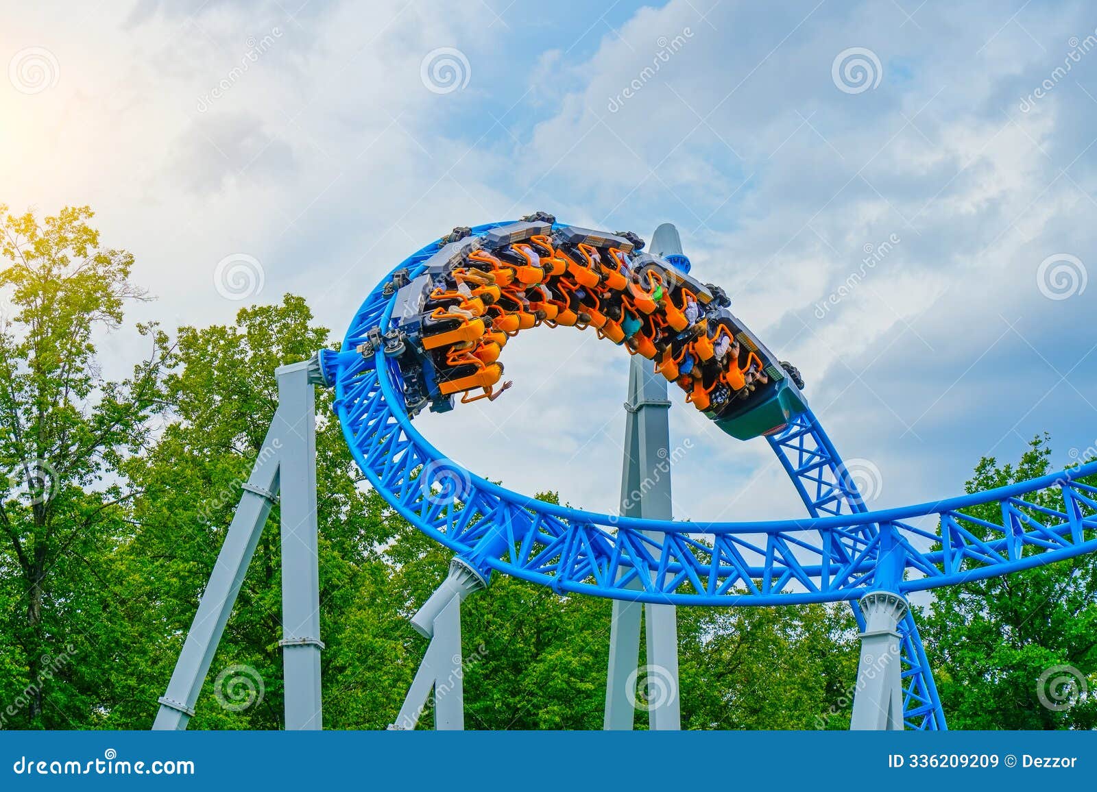 Roller Coaster Up Down Turn and a Passing Loop Feint, Spiral Train of ...
