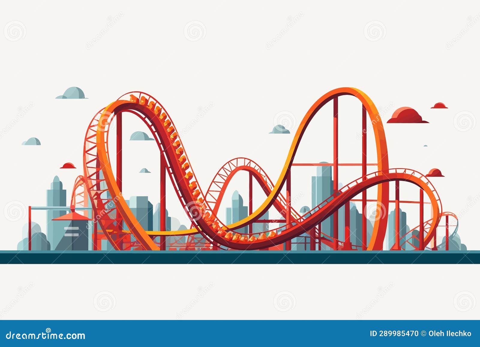 Roller Coaster Vector Flat Minimalistic Isolated Illustration Stock ...