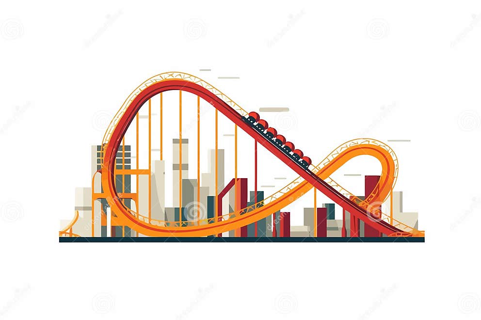 Roller Coaster Vector Flat Minimalistic Isolated Illustration Stock ...