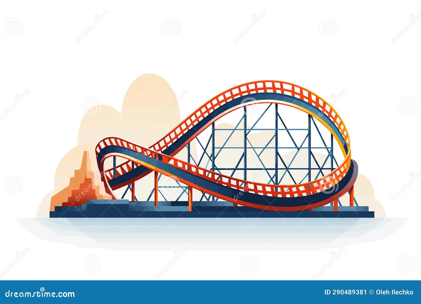 Roller Coaster Vector Flat Minimalistic Isolated Illustration Stock ...