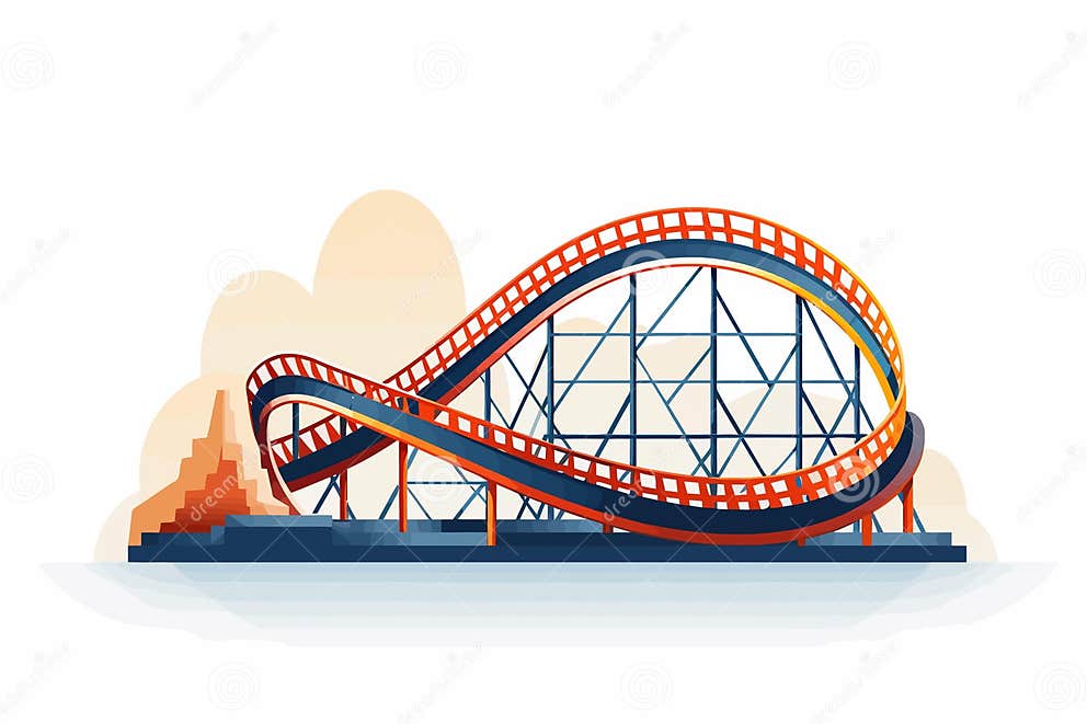 Roller Coaster Vector Flat Minimalistic Isolated Illustration Stock ...