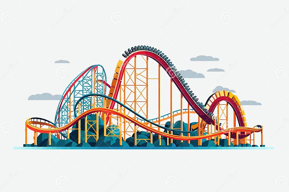 Roller Coaster Vector Flat Minimalistic Isolated Illustration Stock ...