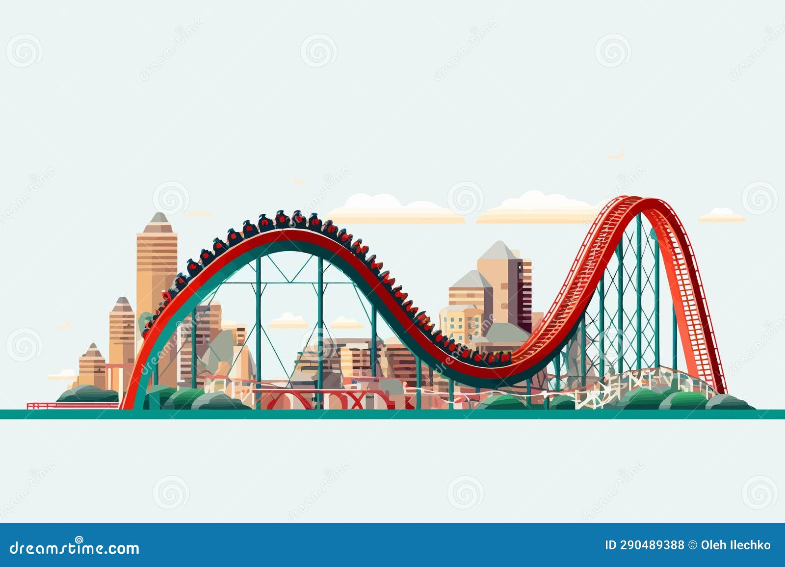 Roller Coaster Vector Flat Minimalistic Isolated Illustration Stock ...