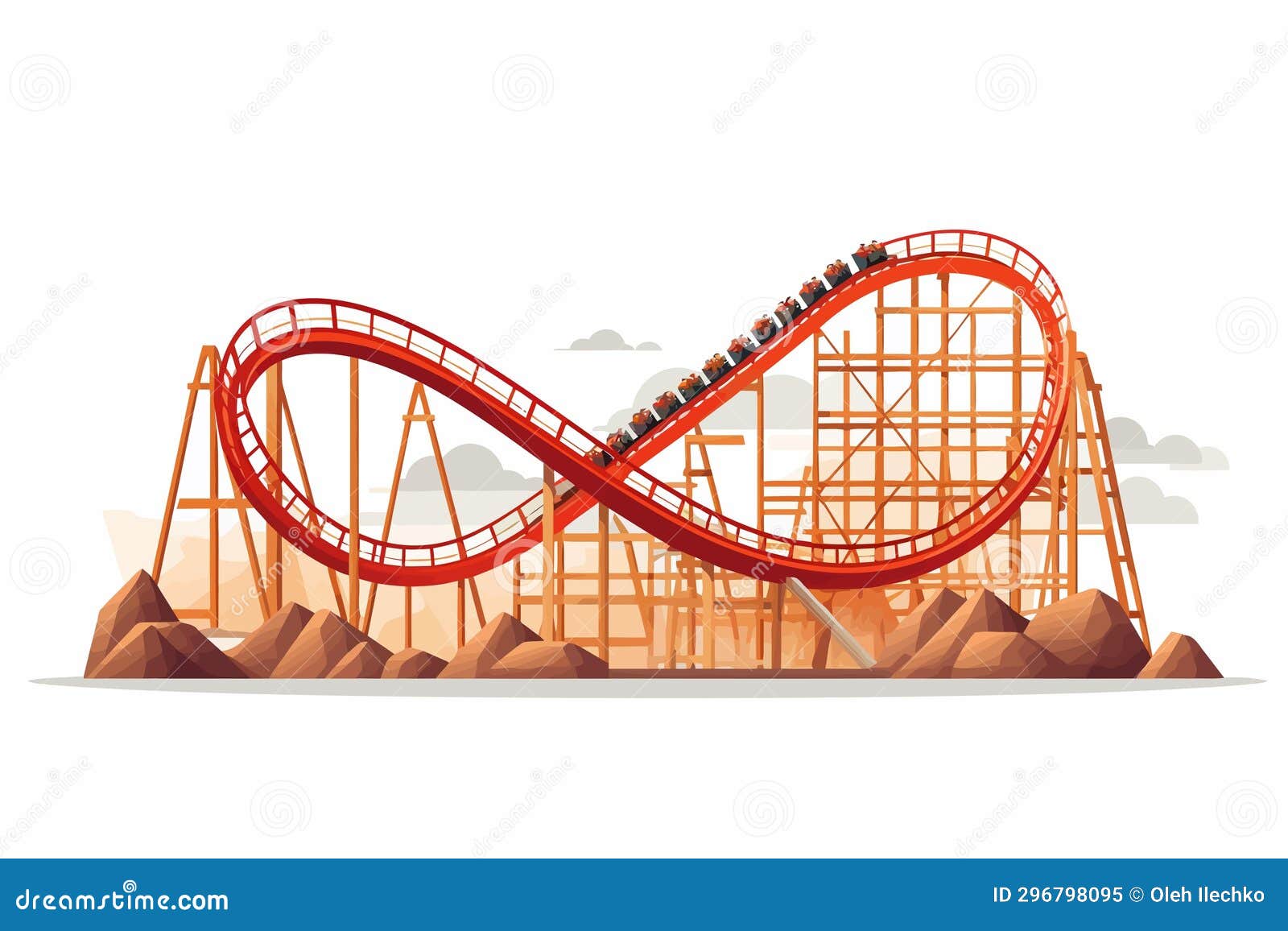 Roller Coaster Vector Flat Minimalistic Isolated Illustration Stock ...