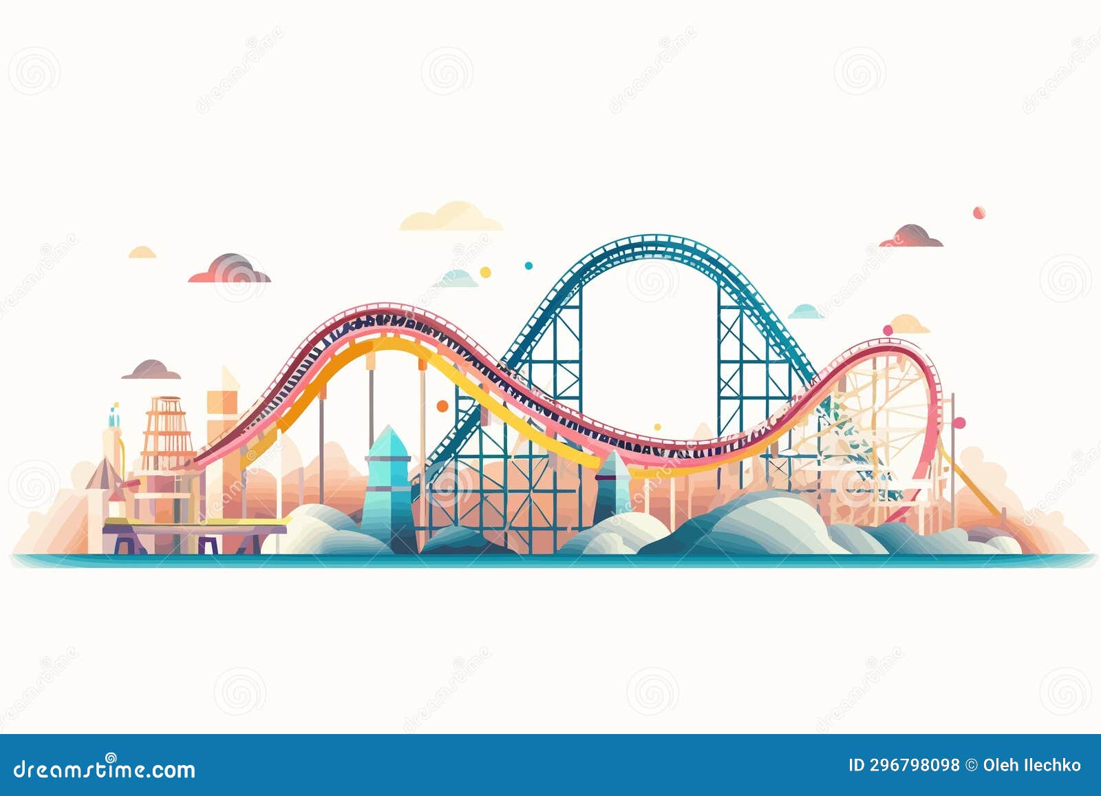 Roller Coaster Vector Flat Minimalistic Isolated Illustration Stock Illustration - Illustration ...