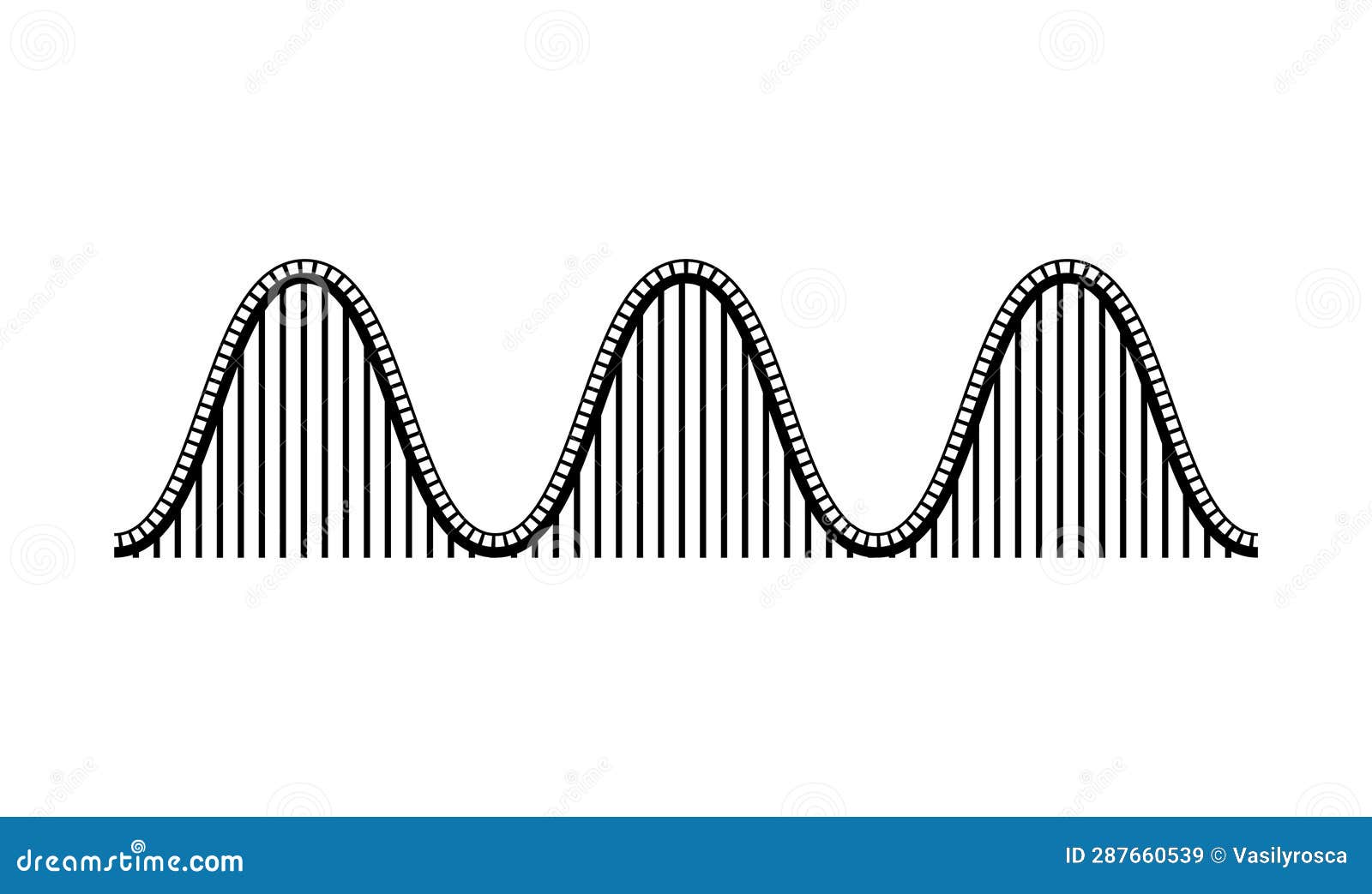Roller Coaster Vector Icon. Ride Park Silhouette Amusement Leisure ...
