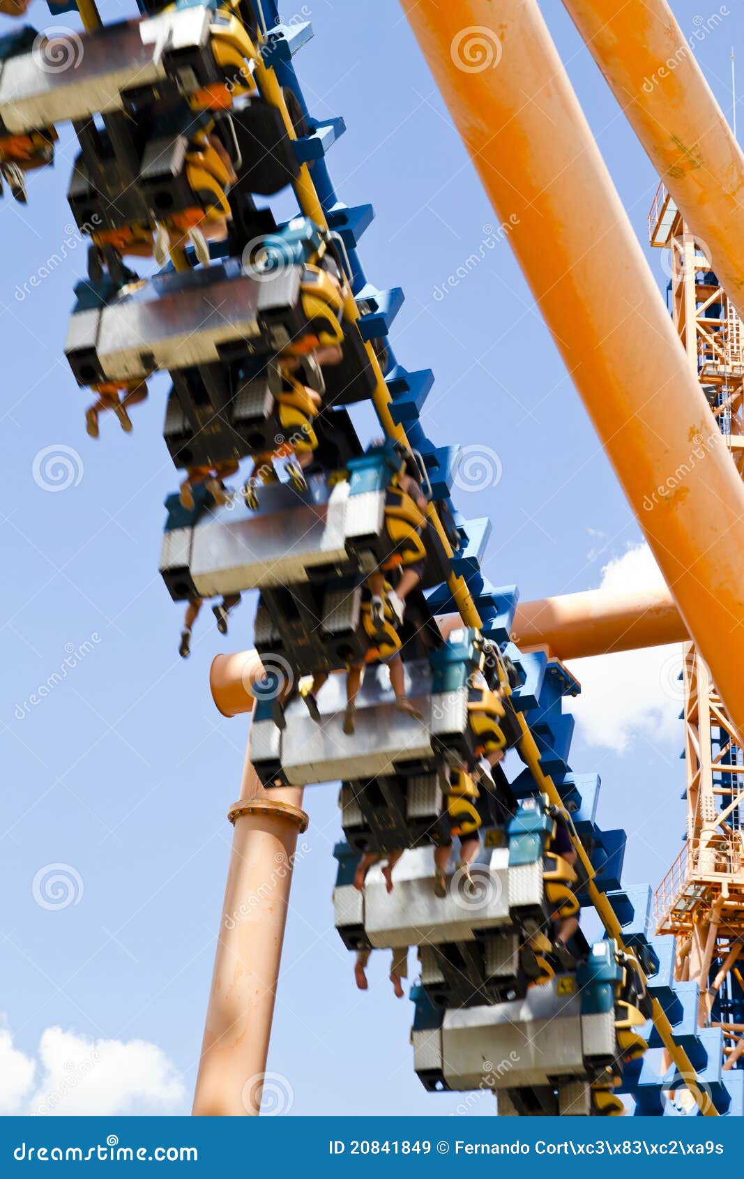 Roller Coaster View Against Summer Sky Stock Image - Image of enjoyment ...