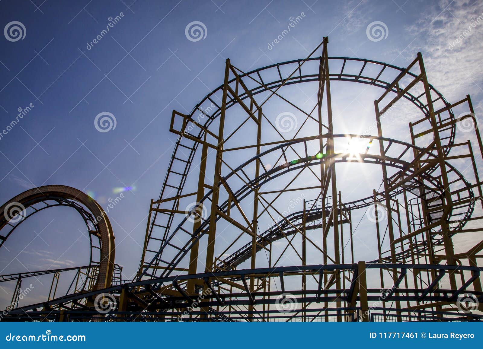 Roller coaster view stock image. Image of fairground - 117717461