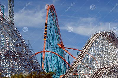 Roller Coasters stock photo. Image of momentum, fast, multiple - 481508