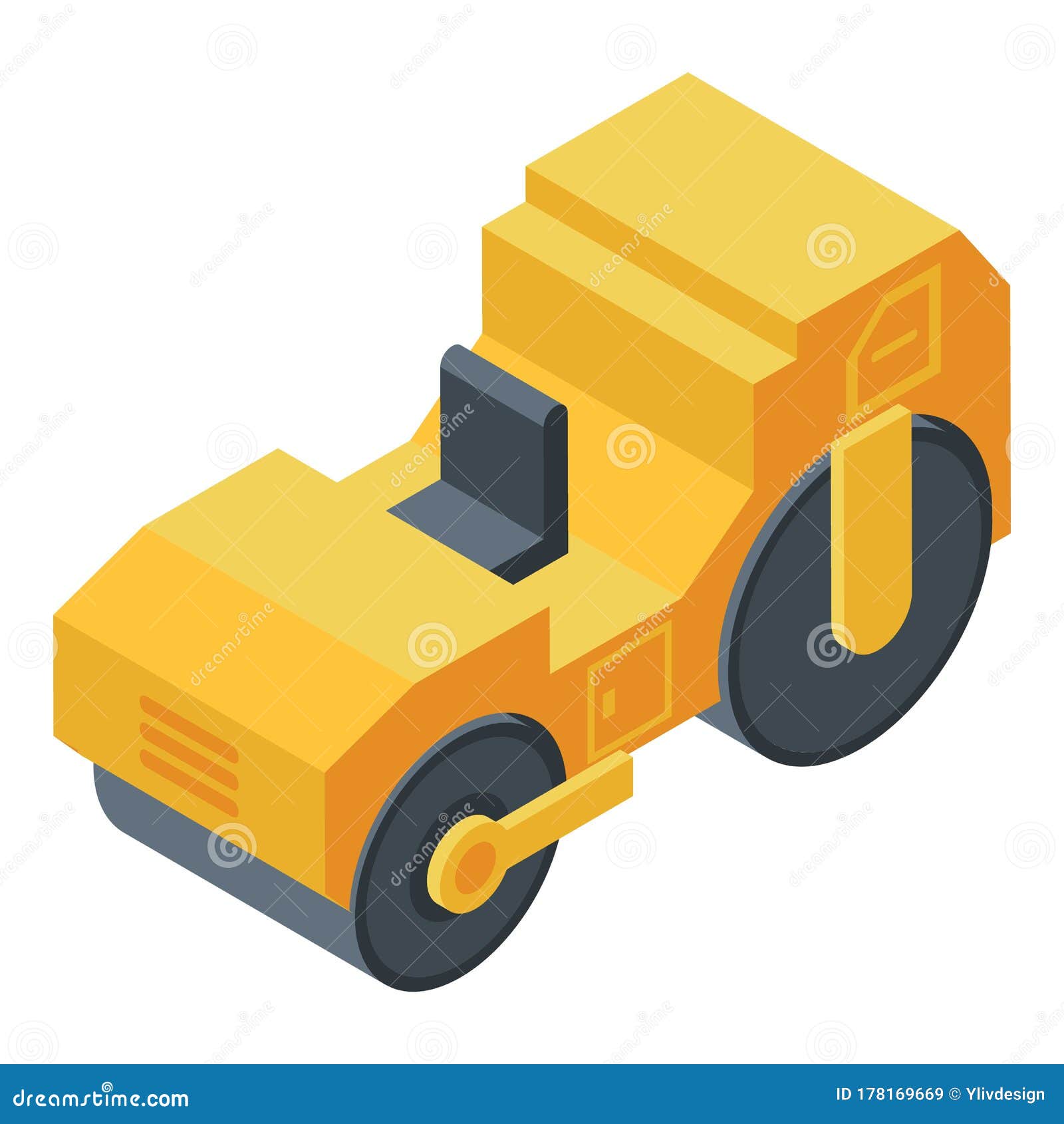 Roller Compactor Icon, Isometric Style Stock Vector - Illustration of ...