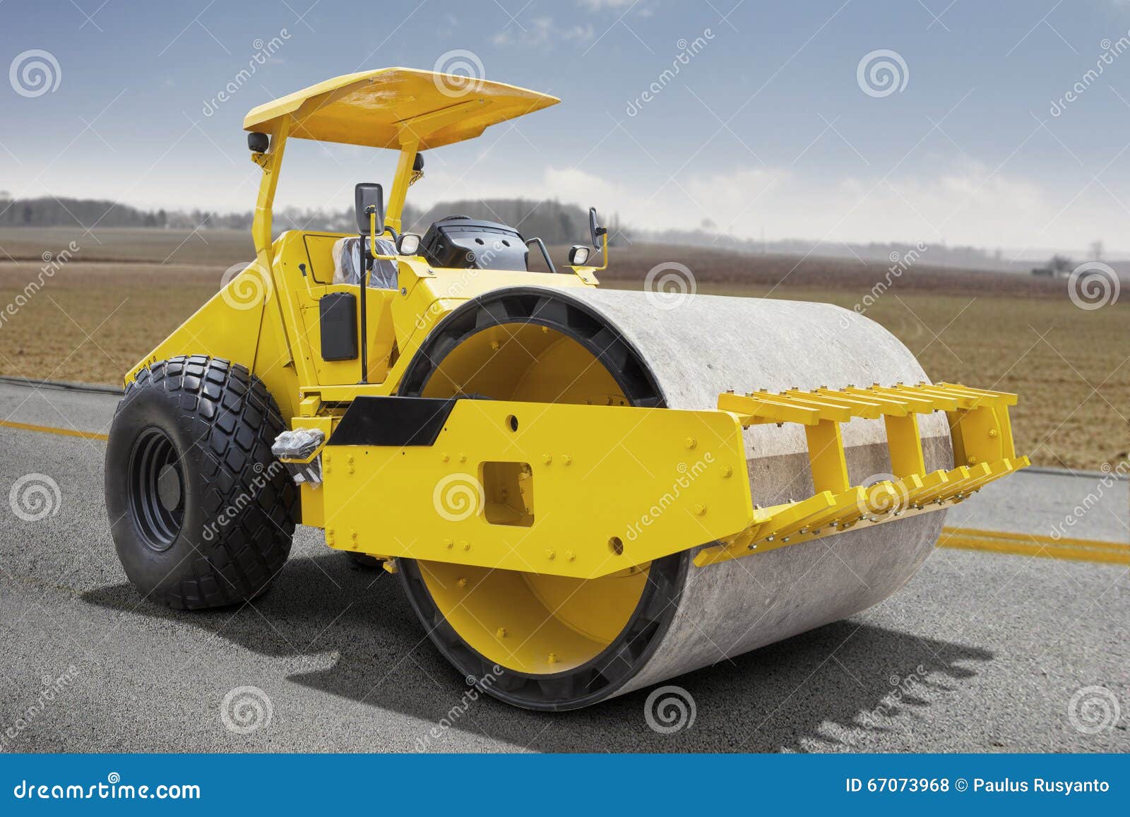 Roller Compactor Machine on the Road Stock Photo - Image of ...