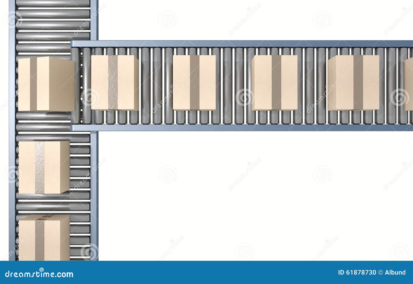 Roller Conveyor with Boxes stock illustration. Illustration of ...