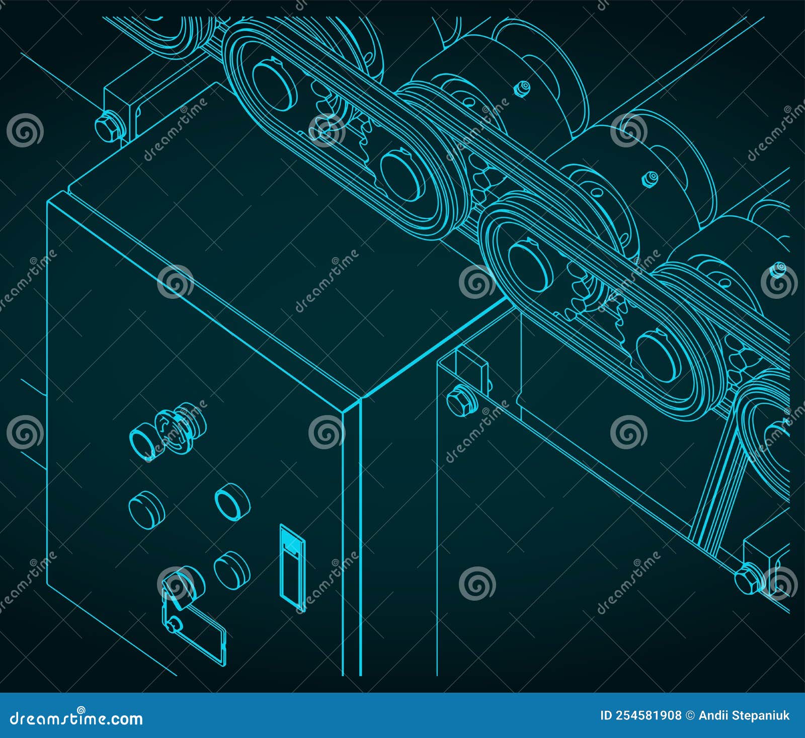 Roller Conveyor Drawings Cartoon Vector | CartoonDealer.com #254581905