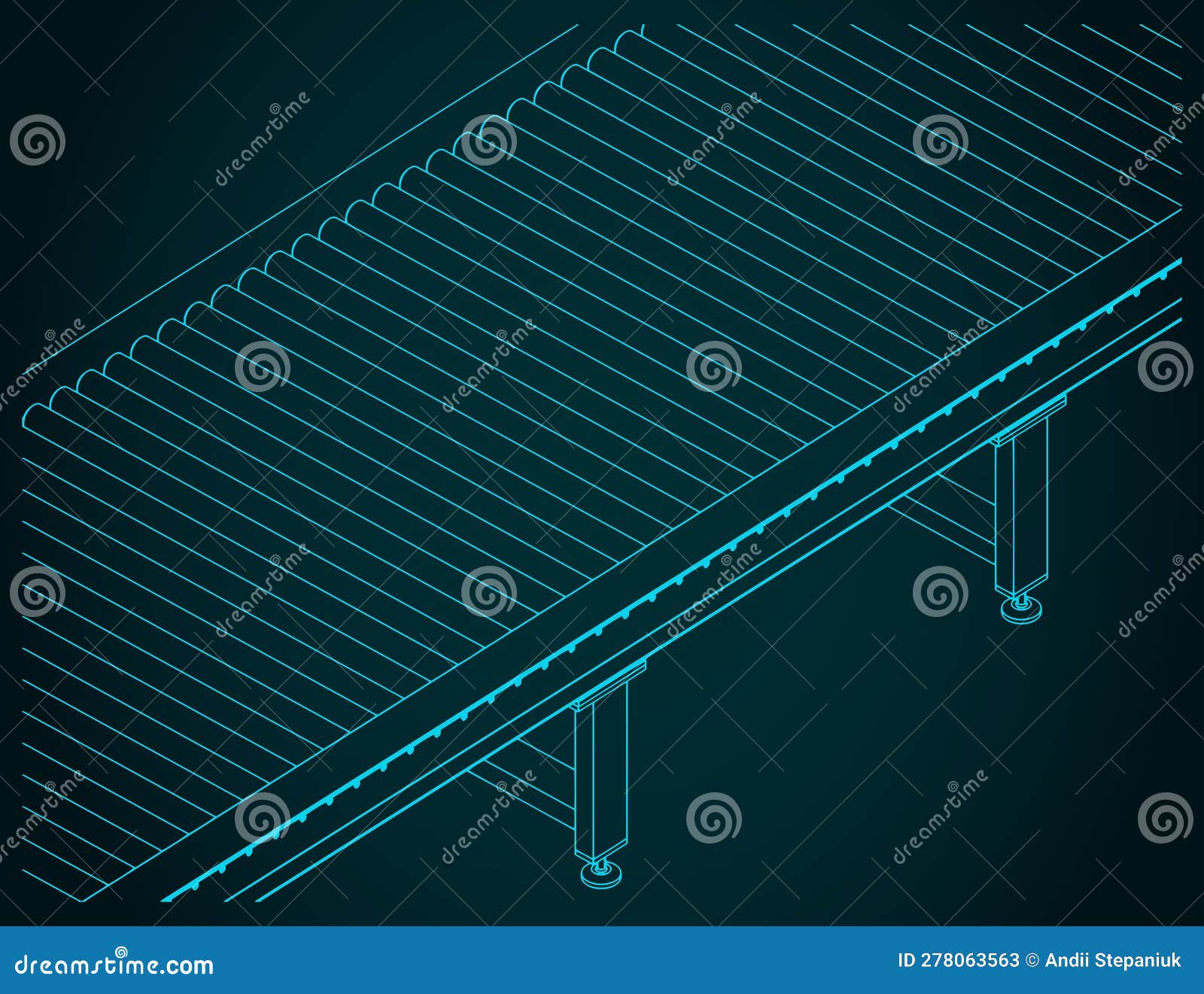 Roller conveyor stock vector. Illustration of belt, product - 278063563