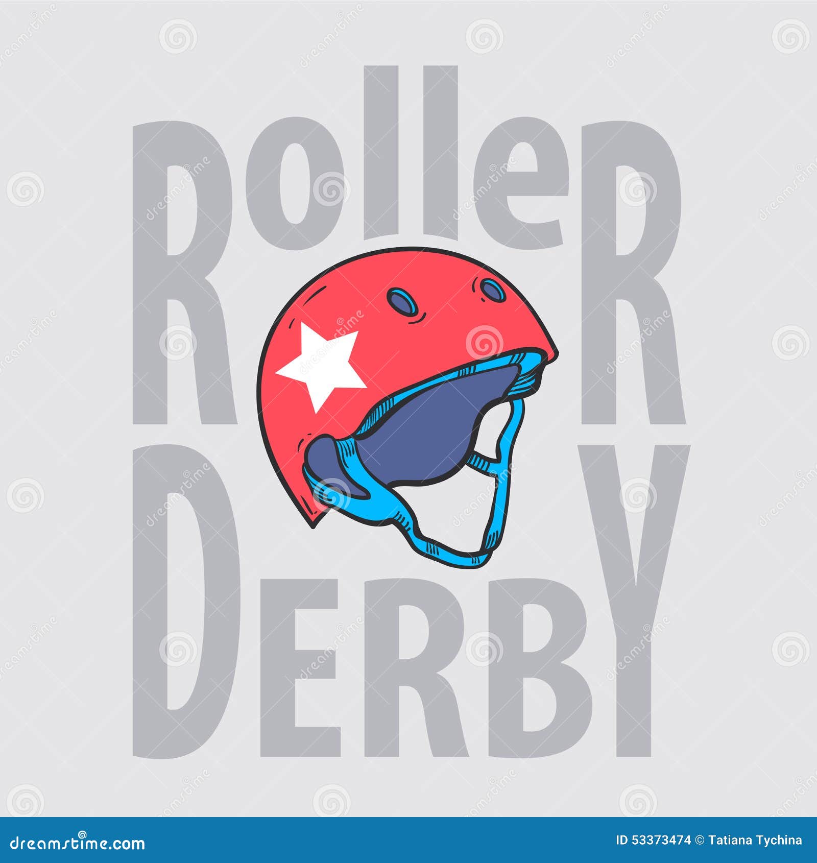 Roller Derby Helmet Typography, T-shirt Graphics Stock Vector ...