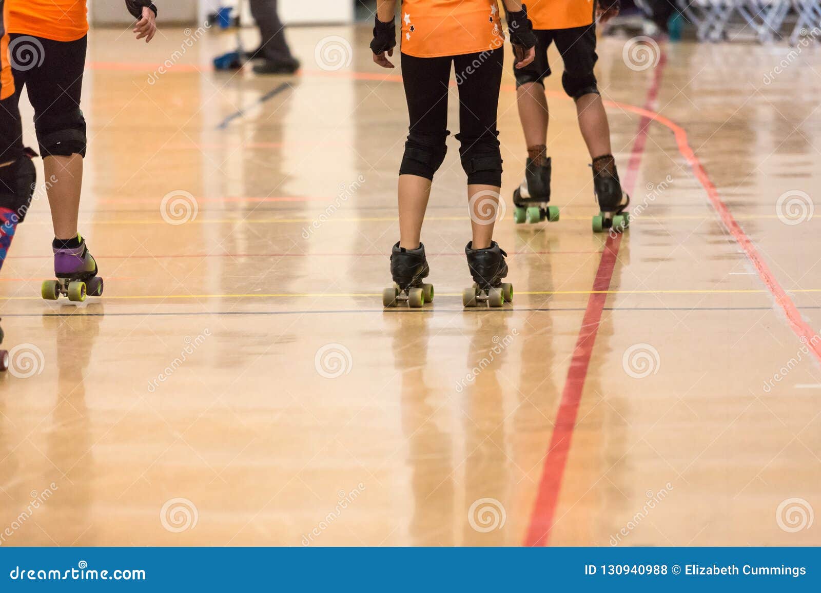 Roller Derby Players Compete Stock Photo - Image of fight, protection ...