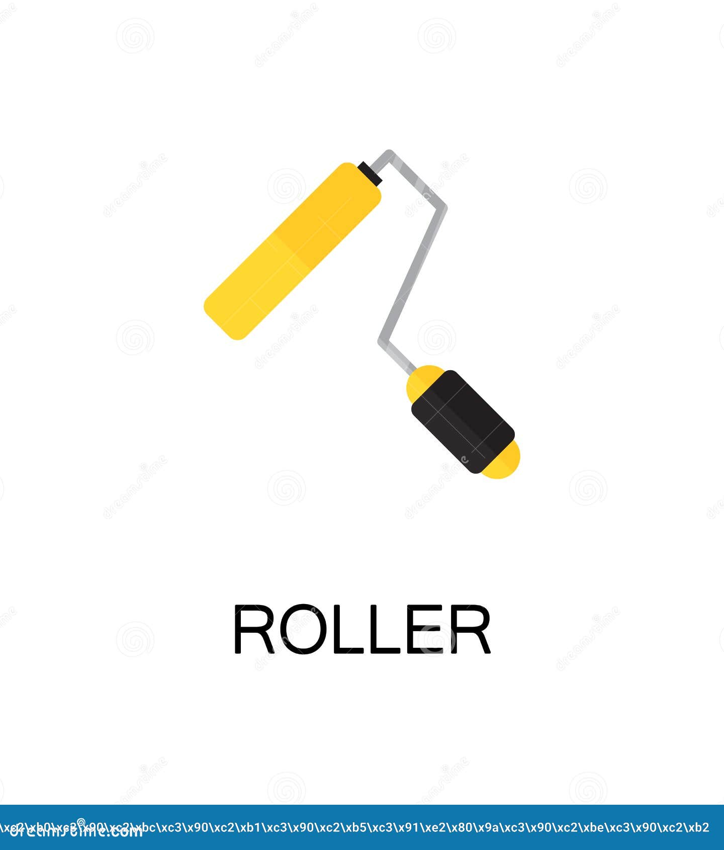 Roller flat icon. stock vector. Illustration of brush - 87355189