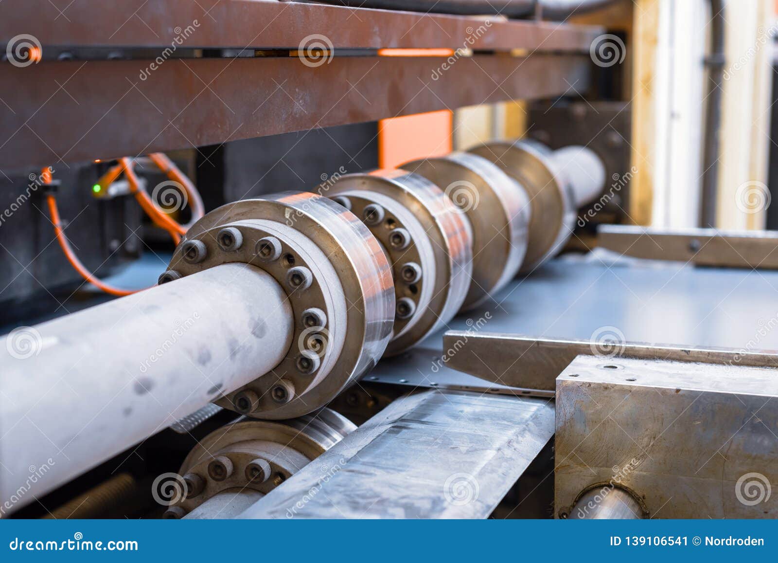 Roller Forming Machine. the Interior of the Plant Producing a Metal ...