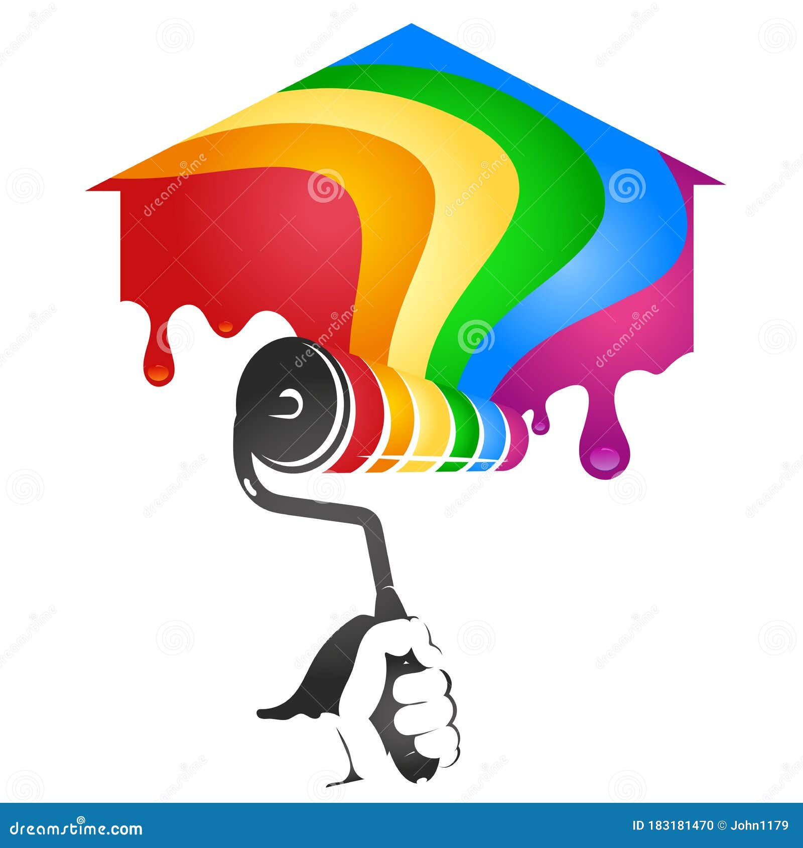 Roller in Hand Painter Symbol Stock Photo - Image of painting ...
