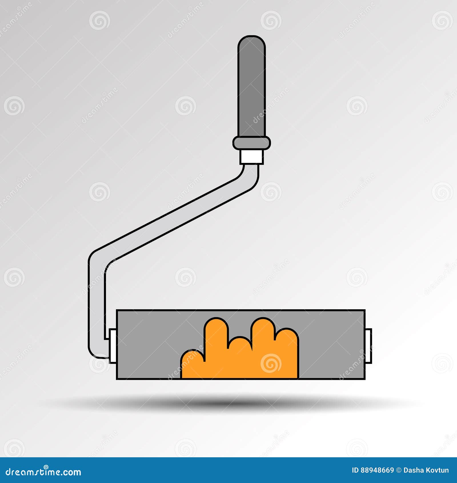 Roller Icon Illustration Flat Design Style Stock Vector - Illustration ...