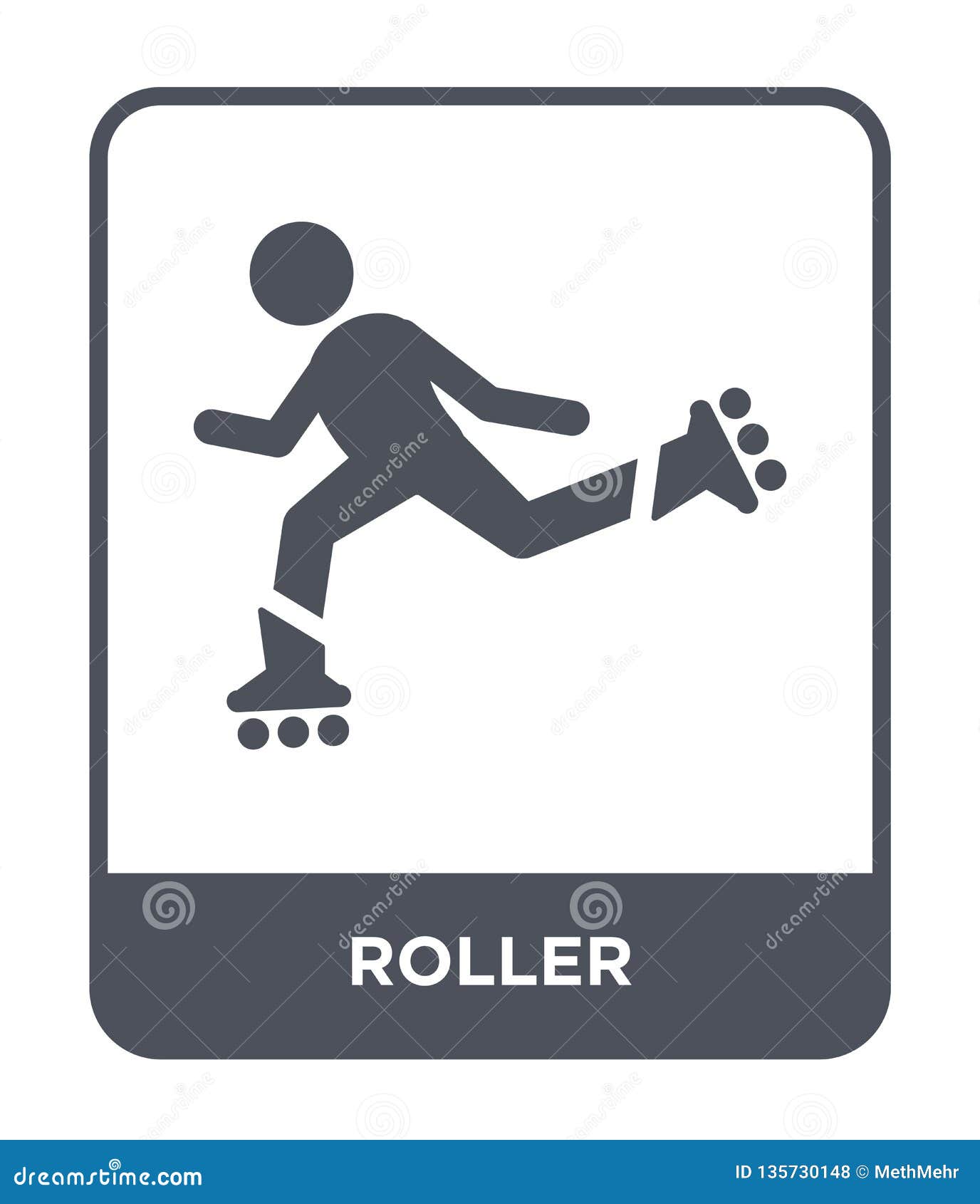 Roller Icon in Trendy Design Style. Roller Icon Isolated on White ...