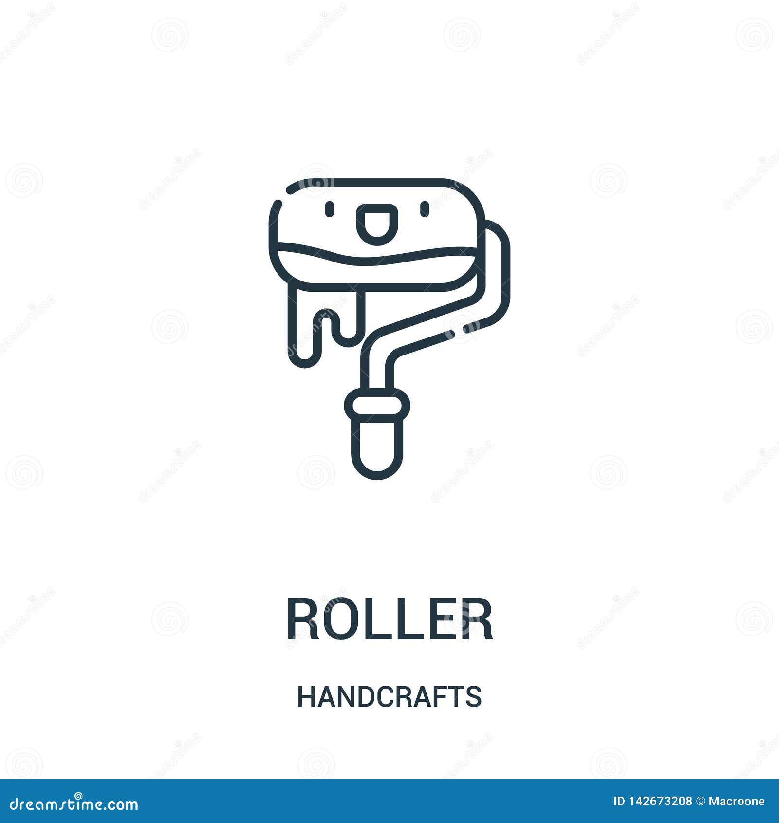 Roller Icon Vector from Handcrafts Collection. Thin Line Roller Outline ...