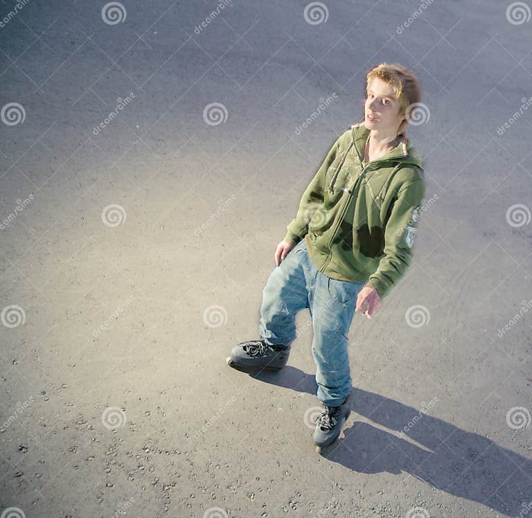 Roller man stock image. Image of rollerskates, leisure - 9140145