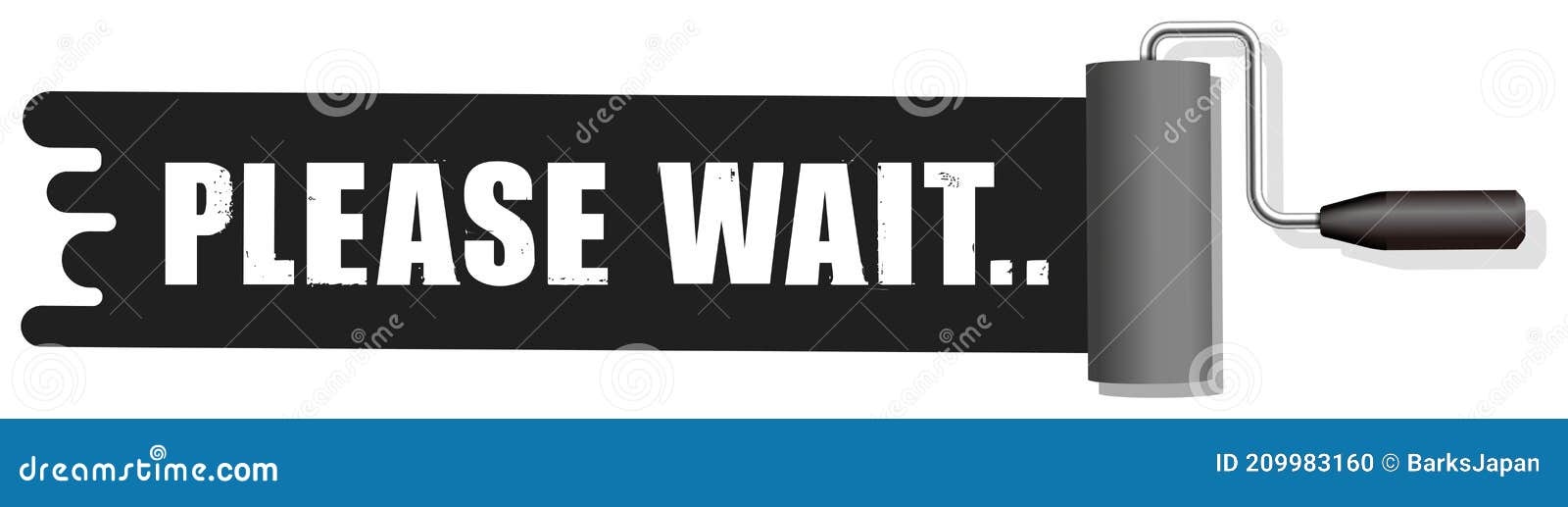 Roller Painter, Paintbrush with Text Please Wait. Stock Vector ...