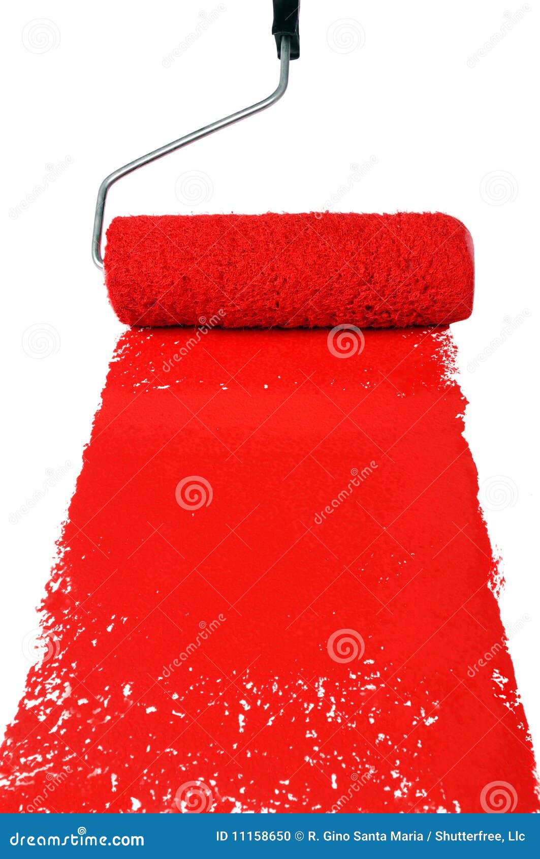 Roller with Red Paint stock photo. Image of copyspace - 11158650