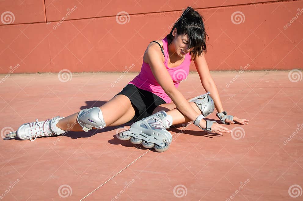 Roller skater fall stock photo. Image of grimace, injured - 26224054