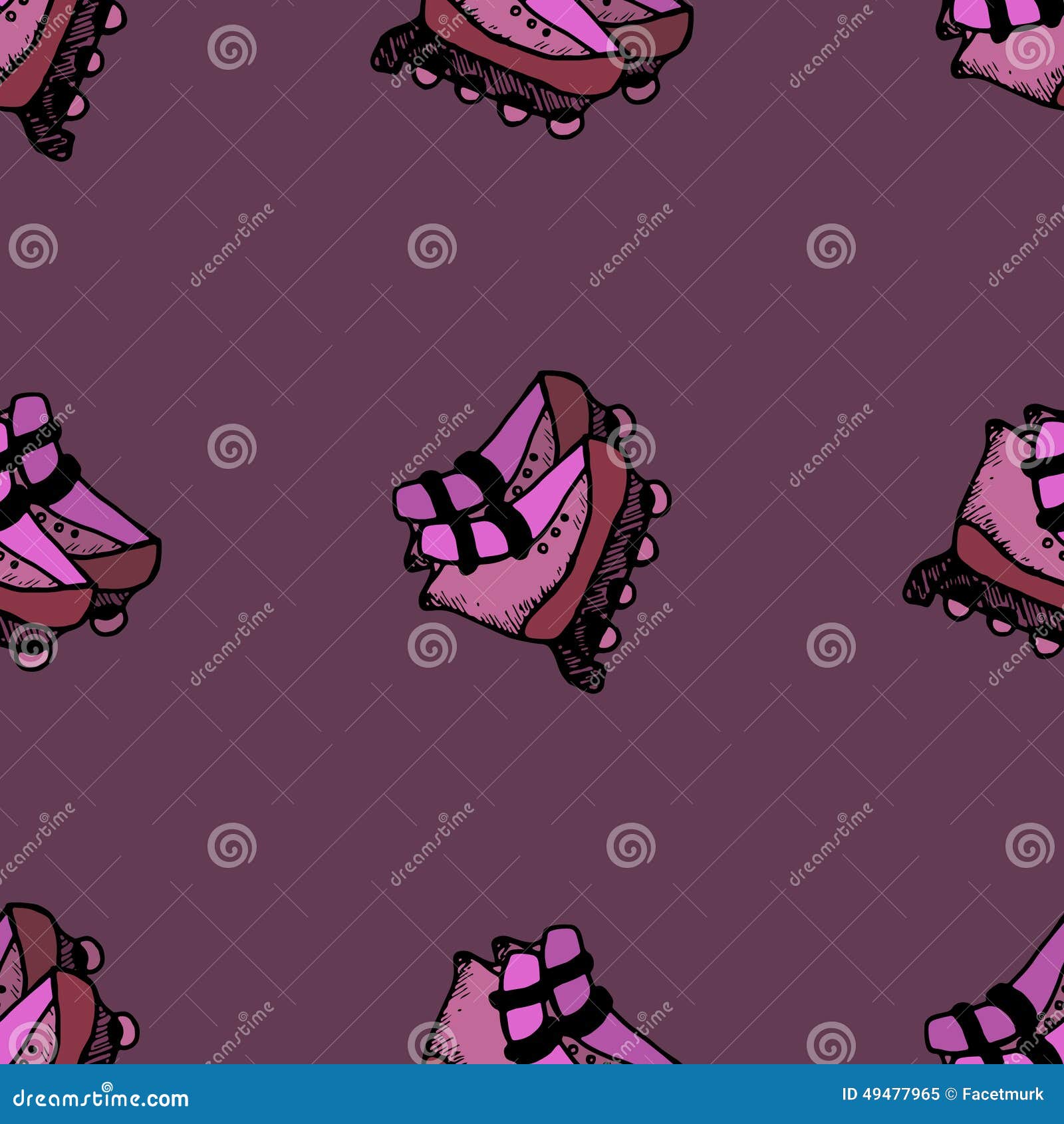 Roller Skates Seamless Illustration Stock Vector - Illustration of ...