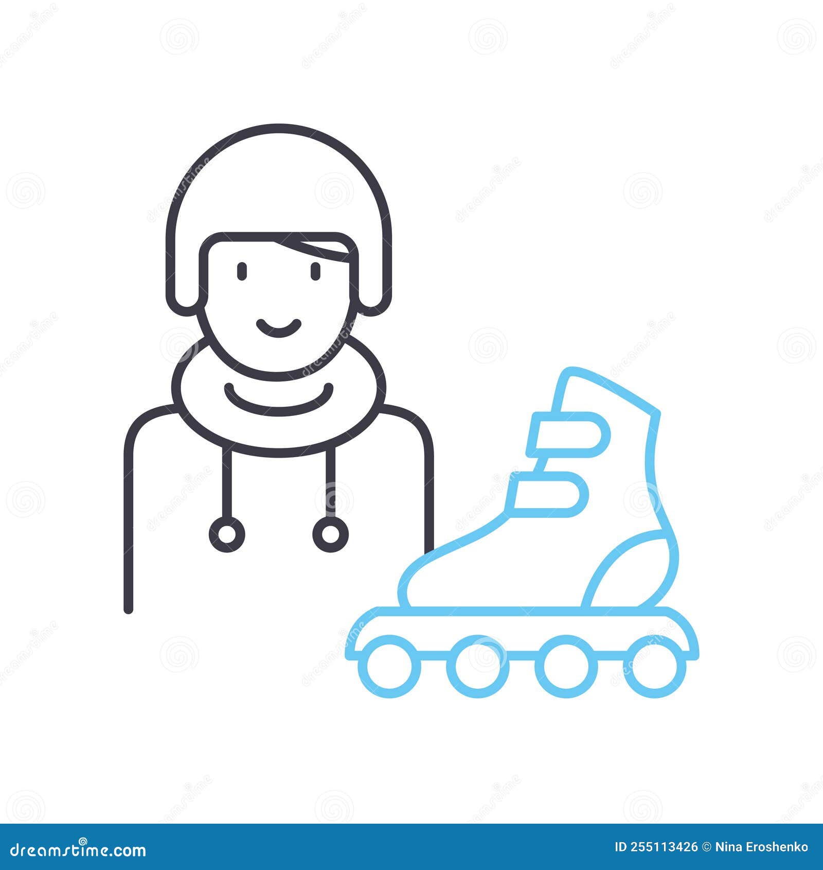 Roller Skating Line Icon, Outline Symbol, Vector Illustration, Concept ...