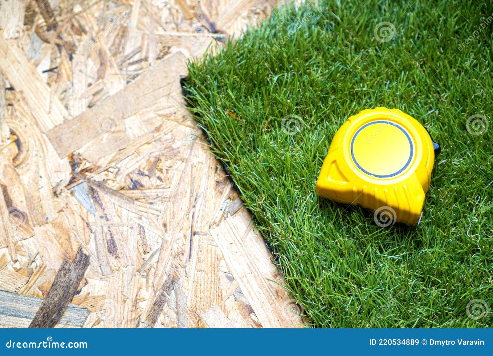 Roller Tape Lying on the Artificial Turf Roll Lying on the Osb Sheet ...
