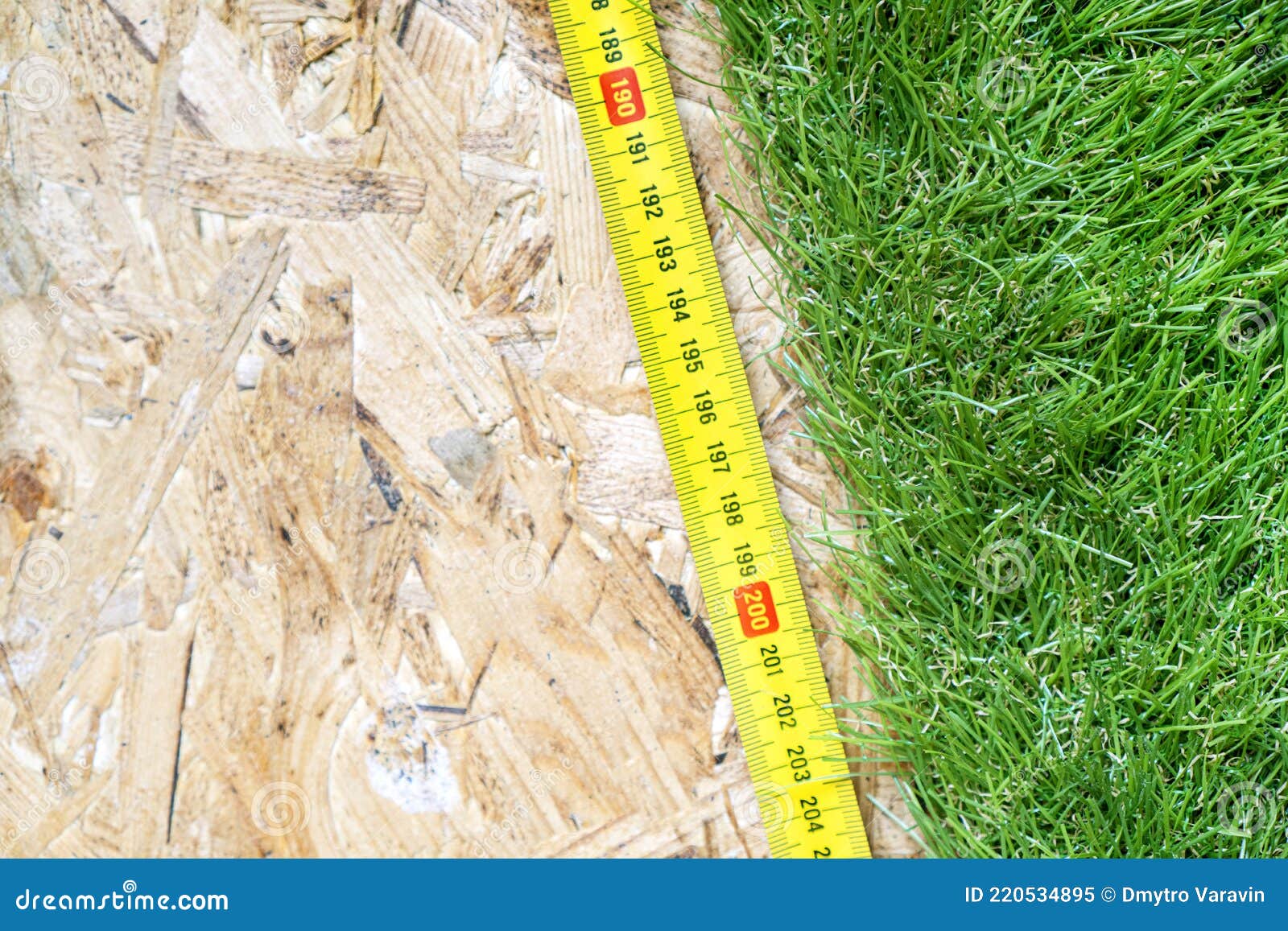 Roller Tape Lying on the Artificial Turf Roll Lying on the Osb Subfloor ...