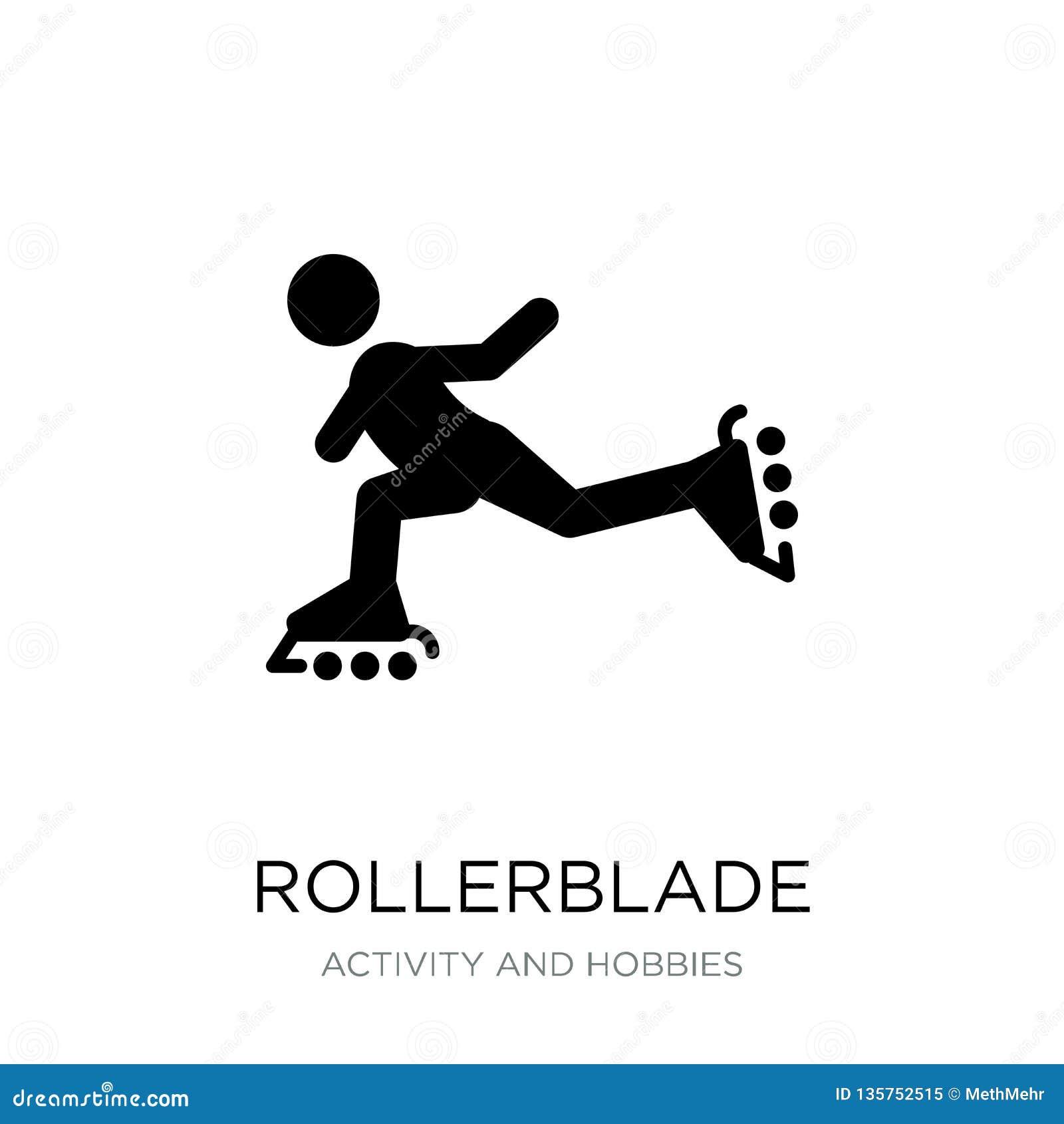 Rollerblade Icon in Trendy Design Style. Rollerblade Icon Isolated on ...