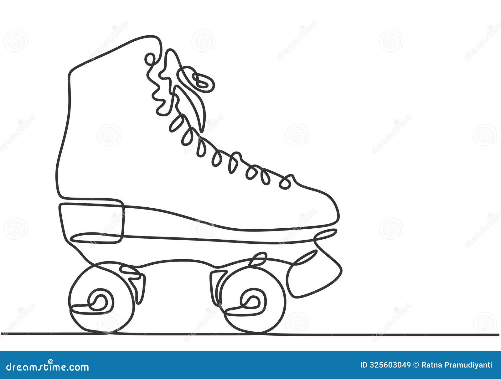 Rollerblade for Skate in One Continuous Single Line Art Drawing Style ...